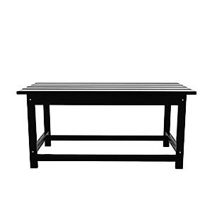 WestinTrends Malibu Outdoor Coffee Table, 35" x 17.5" All Weather Poly Lumber Patio Adirondack Coffee Table for Garden Lawn Porch Balcony, Black