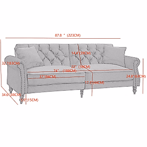 Legend Vansen Futon Sofa Bed,Sleeper Sofa,Mid-Century Modern Futon Couch,Convertible Sofa,Sofa Cama for Living Room and Bedroom