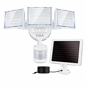 SOLLA 2000LM LED Solar Security Light Outdoor, Motion Sensor Outside Flood Light, 5000K Daylight White Waterproof Exterior Flood Lighting with 3 Adjustable Head for Yard, Driveway, Patio, Garage