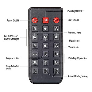 Leoity Star Projector for Bedroom, Aurora Projector with Remote Control; 3-in-1 Nothern Light Projector with Bluetooth Speaker, Built-in White Noise and Timer for Both Kids and Adults - Black