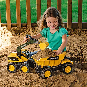 John Deere Big Scoop Dump Truck Toy with Tilting Dump Bed - 15 Inch - Sandbox Toys for Outside- Kids Outdoor Toys - Ages 3 Years and Up