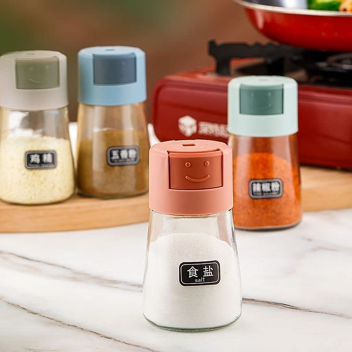 Gold Salt And Pepper Shakers, Measuring Salt And Pepper Shakers, Accurately Quantifying Each 0.5g-1/8 Tsp, Quantifying Spice Dispenser, Salt Shaker With Lid, Airtight Transparent Glass Flavoring Bottl