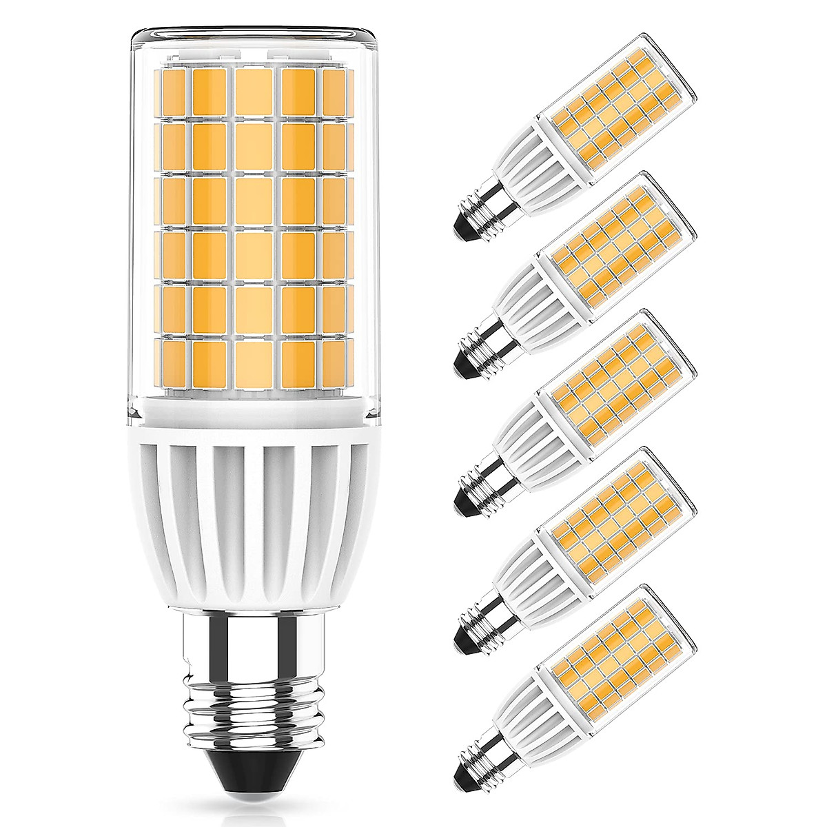 E11 LED Bulb Dimmable 5W, 60W E11 Halogen Bulb Replacement, UL CUL Listed, Warm White 3000K, E11 Bulb Mini Candelabra Base, JD T3/T4 360 Degree Beam Angle E11 Light Bulb for Indoor Lighting, 5Pack