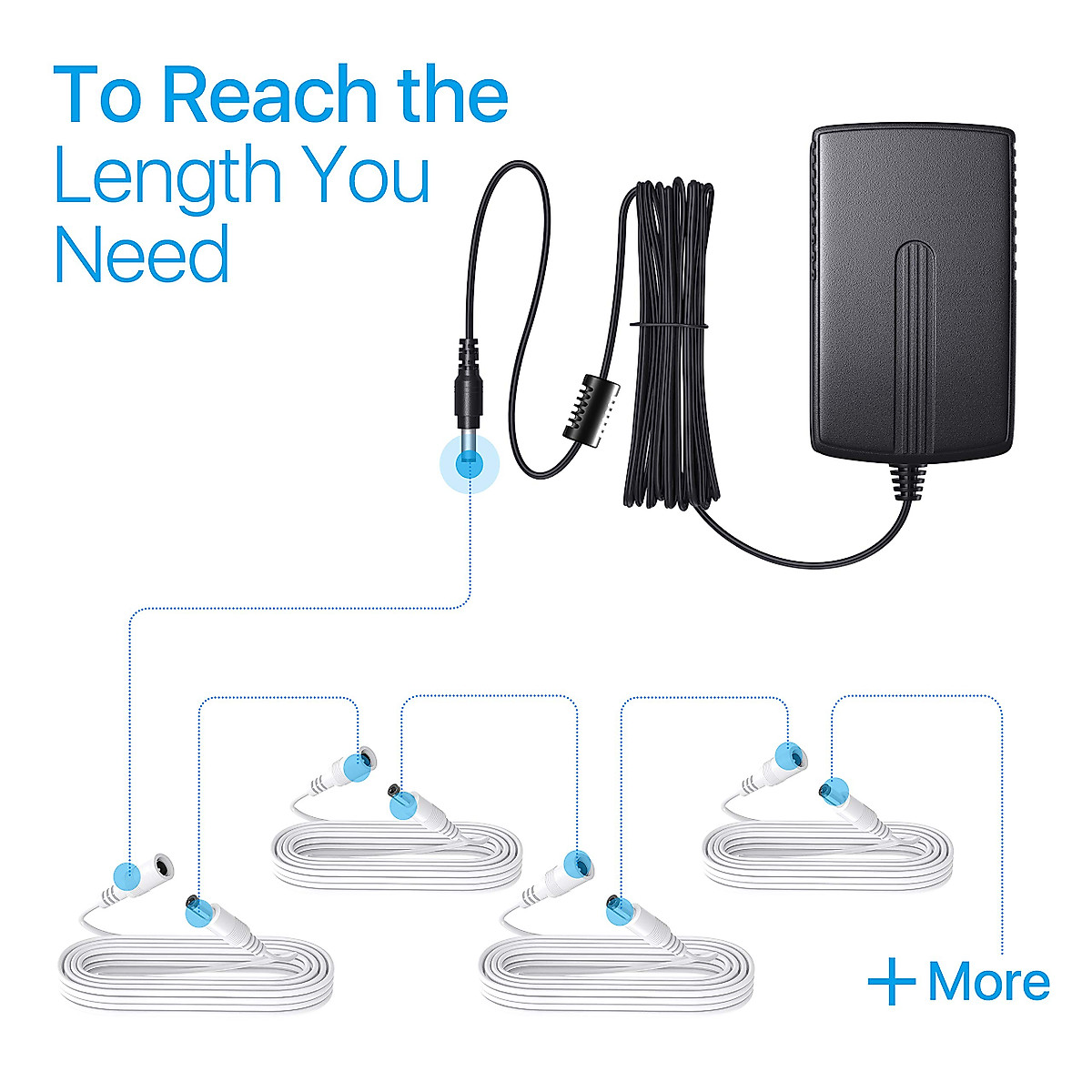 ZOSI 12V DC Power Extension Cable 12ft 2.1mm x 5.5mm 12V DC Plug Power Adapter Cord for Security Camera,Wireless IP Network Camera,CCTV DVR NVR Recorder, LED Strip,Car and More(White)