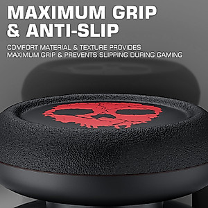 PlayRealm NO Falling Off Thumbstick Extender & Silicone Grip Cover 2 Sets for Xbox Series X/S & Xbox One S/X Controller(Ghost Red)