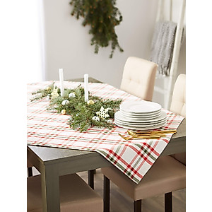 DII Jolly Christmas Tree Collection Holiday Table & Kitchen Décor, Tablecloth, 70" Round, Christmas Plaid