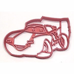 YNGLLC LIGHTNING MCQUEEN RACE CAR CARS CARTOON CHARACTER SPECIAL OCCASION COOKIE CUTTER BAKING TOOL 3D PRINTED MADE IN USA PR2293, Red