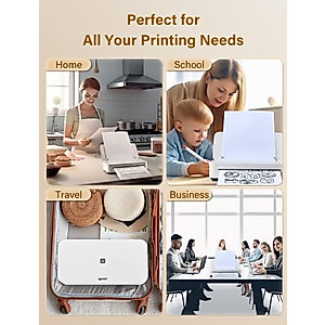 iDPRT Wireless Printer, Future999 Portable Printer w/One-Piece Easy-to-Load Cartridge, Compact Design, Wired & Wireless Connection, Harmless Material, 300DPI HD Printing, Printer for Home Use, Office