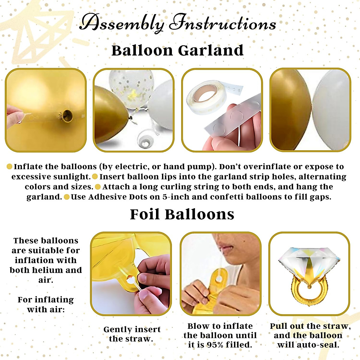 248 Pc Engagement Party Decorations , Gold and White Bridal Decorations , He Asked She Said Yes Banner , Engaged Letter Balloons , Future Mrs and Mr Balloons & Sashes , Ring Balloon , Boxes & more