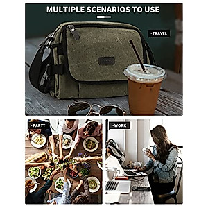 small Messenger Bag for Men,Crossbody Bag Aesthetic for women,Military Satchel,Unisex Classic Canvas Shoulder Bag,vintage bag,Green