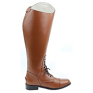 Hispar Women Ladies Victory Leather English Field Boots Horse Back Riding Equestrian - Tan 8 SLIIM Calf