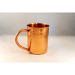 Alchemade 100% Pure Hammered Copper Mug - 14 Ounce Mug For Mules, Cocktails, Or Your Favorite Beverage - Seamlessly Made to Last a Lifetime Tarnish Free