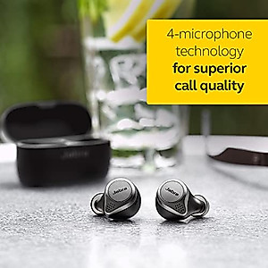Jabra Elite 75t– True Wireless Earbuds with Charging Case, Titanium Black – Active Noise Cancelling Bluetooth Earbuds with a Comfortable, Secure Fit, Long Battery Life, Great Sound