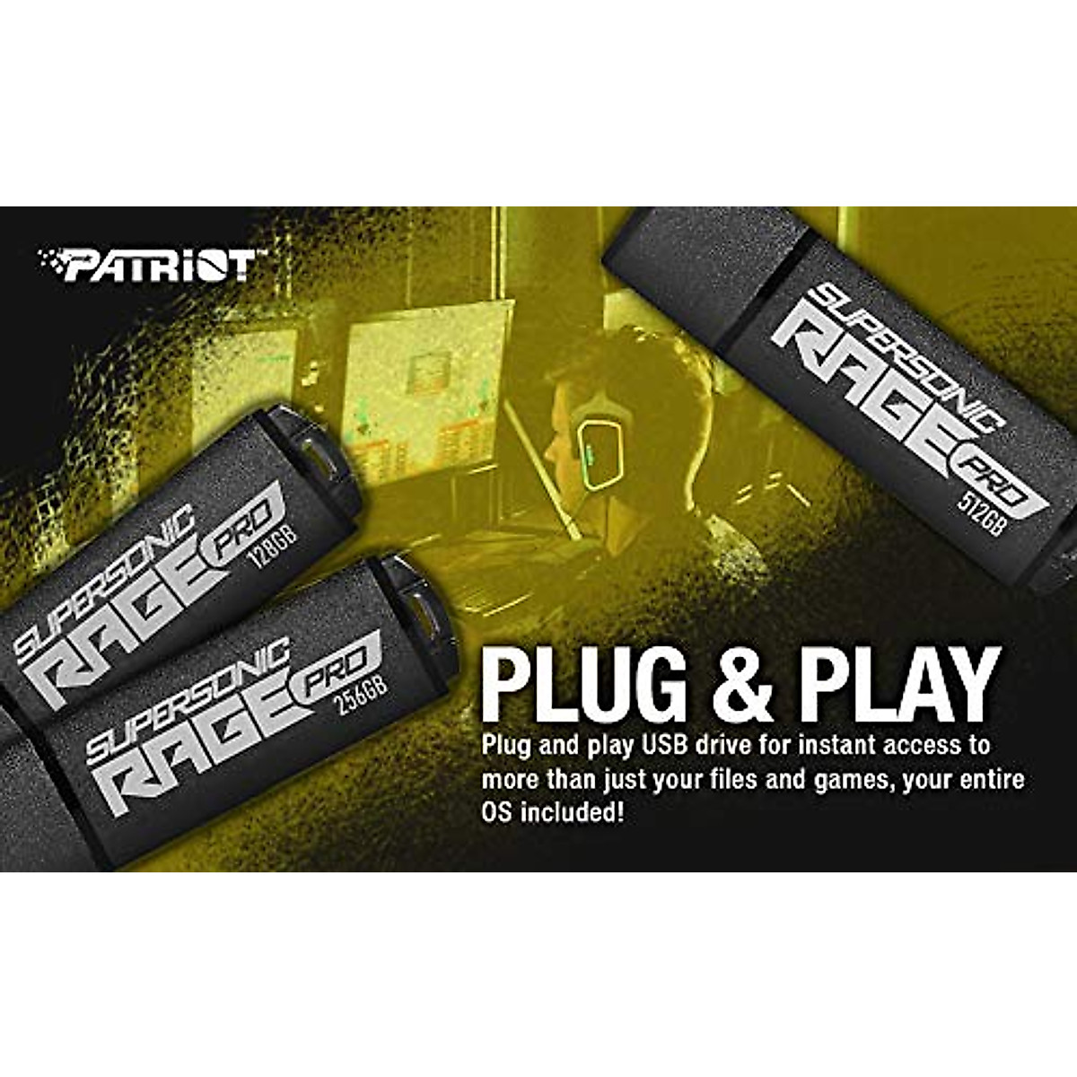 Patriot Supersonic Rage Pro 256GB USB 3.2 Gen 1 High-Performance Flash Drive