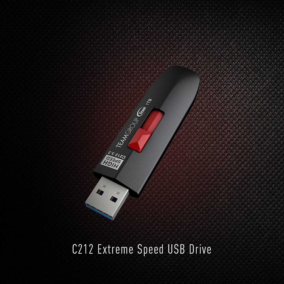 TEAMGROUP C212 Extreme Speed 1TB 1000/800MB/s USB 3.2 Gen 2 Easy Push-and-Pul Flash Thumb Drive External Data Storage Memory Stick Compatible with Computer/Laptop/PS4 PS5 TC21231TBB01