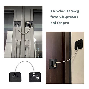 2 Pieces Refrigerator Lock with Strong Adhesive Refrigerator Cabinet Locks with Key for Babies Child Safety for Kitchen Drawers and Windows, Doors and More