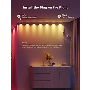 Govee RGBIC String Downlights, Smart LED String Lights Works with Alexa, Color Changing Indoor Wall Light Fixture for Party, New Year & Daily, Music Sync, 9.8ft with 15 LEDs, White