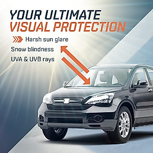 SAILEAD Polarized Car Sun Visor Extender - Universal Visor w/ Polycarbonate Lens - Anti-Glare, Protects from Sun Glare, Snow Blindness & UV Rays