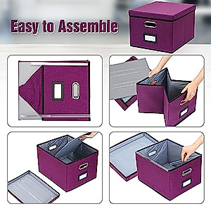 EOOUT File Folder Organizer - 1 Pack, Hanging File Storage Box with Handles