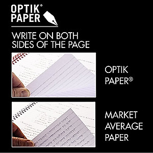 Black n' Red Notebook, Durable Poly Cover, Premium Optik Paper, Scribzee App Compatible, Environmentally Friendly, Spiral Binding, 11-3/4" x 8-1/4", 70 Double-Sided Ruled Sheets, Secure Bungee Closure, 1 Count (E67008)