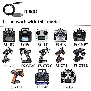 RCmall Flysky USB Flight Simulator Adapter Cable 2.4G SM100 for FS-i6 FS-i10 FS-i6 FS-i4 FS-T6 FS-CT68 FS-T4B FS-GT3 Remote Controller