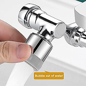 umogy Faucet Extender, Large Angle Rotating Splash Faucet Aerator, Universal 1080 Swivel Robotic Arm Swivel Extension Faucet Aerator, Faucet Extender for Sink with 2 Water Outlet Modes (2pcs)