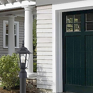 WISBEAM Outdoor Post Light, Pole Lantern, E26 Base 60W Max, Aluminum Housing Plus Glass, Wet Location Rated, ETL Qualified, Bulbs not Included, Black