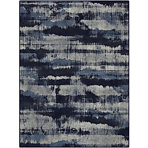 Brumlow Mills Contemporary Abstract Home Indoor Area Rug with Modern Colorful Print Pattern, Perfect for Kitchen Rug, Living, Dining, Doorway or Bedroom Décor, 2'6" x 3'10", Navy