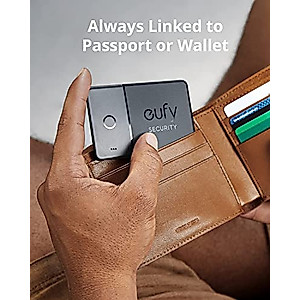 eufy Security by Anker SmartTrack Card (Black, 1-Pack), Works with Apple Find My (iOS Only), Wallet Tracker, Phone Finder, Water Resistant, Up to 3-Year Battery Life(Android Not Supported)