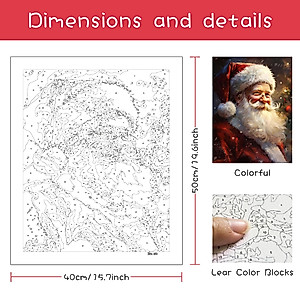 SKRYUIE Paint by Numbers Christmas for Adults, Acrylic Oil Painting by Numbers Kits for Beginner with Paintbrushes Brushes Paintwork Art Canvas for Home Decor 16x20 inch / 40x50 cm B1175