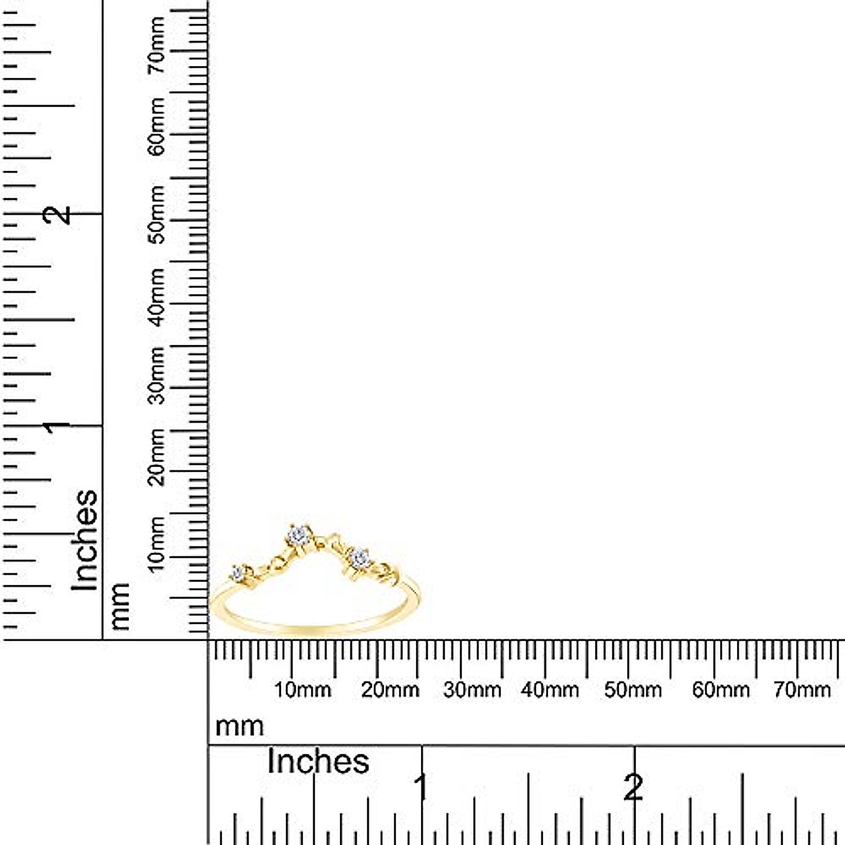 AFFY 1/10 Carat Natural Round Diamond Celestial Star Horoscope Astrology Pisces Zodiac Sign Ring In 14k Yellow Gold Over Sterling Silver (0.1 Cttw, H-I Color, I1-I2 Clarity) Ring Size 8