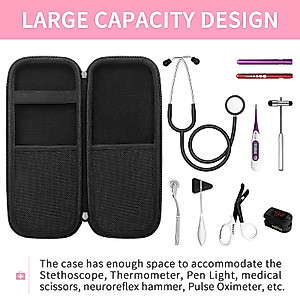 YINKE Stethoscope Case for 3M Littmann Classic III/Cardiology IV/Lightweight II S.E. & MDF Acoustica Stethoscope, Hard Organizer Storage Bag for Nurses and Doctors Accessory (Pink)