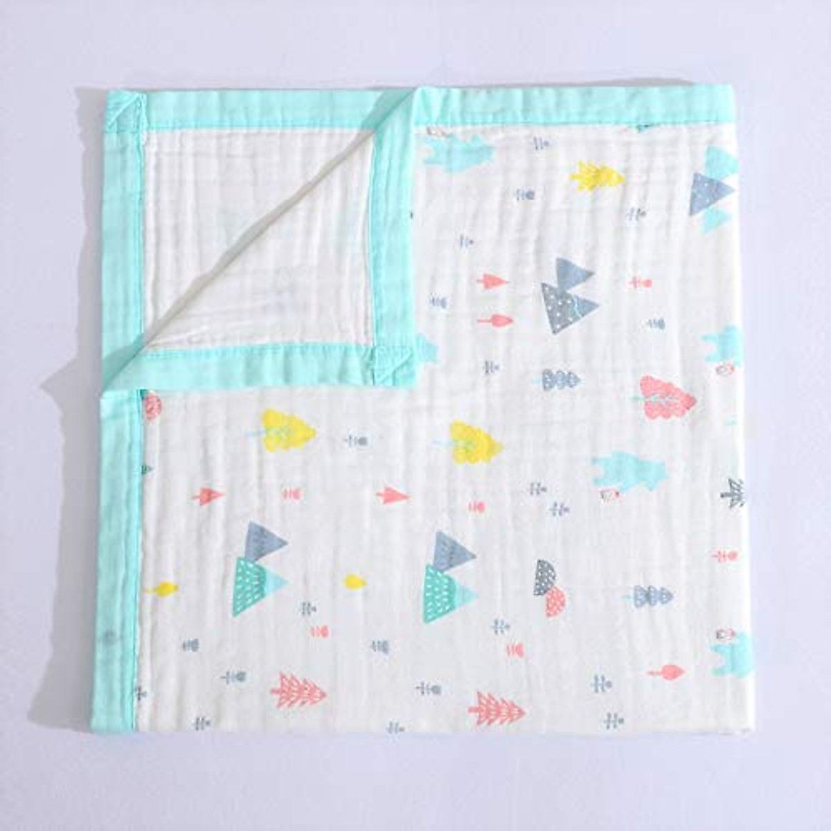 Jay & Ava Baby Muslin Blanket 42” x 42”, Soft Toddler Cotton Baby Blankets for Boy, 4 Layers Bed Muslin Throw for Baby Crib, Large Baby Receiving Blanket - (Green Bear Forest)