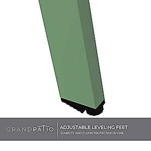 Grand patio Indoor & Outdoor Steel Side Table, Weather-Resistant Round End Table with Square Feet, Small Accen Table Great for Patio, Balcony, Camping