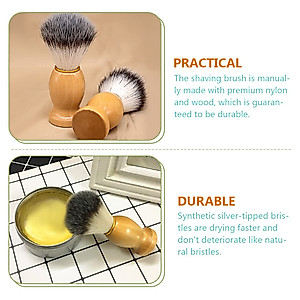 2pcs Shaving Shave Brush Barber Supplies Shaving for Men Beard Brush Barber Brush Wood Handle Shave Brush Shave Brush for Men Shave Accessory
