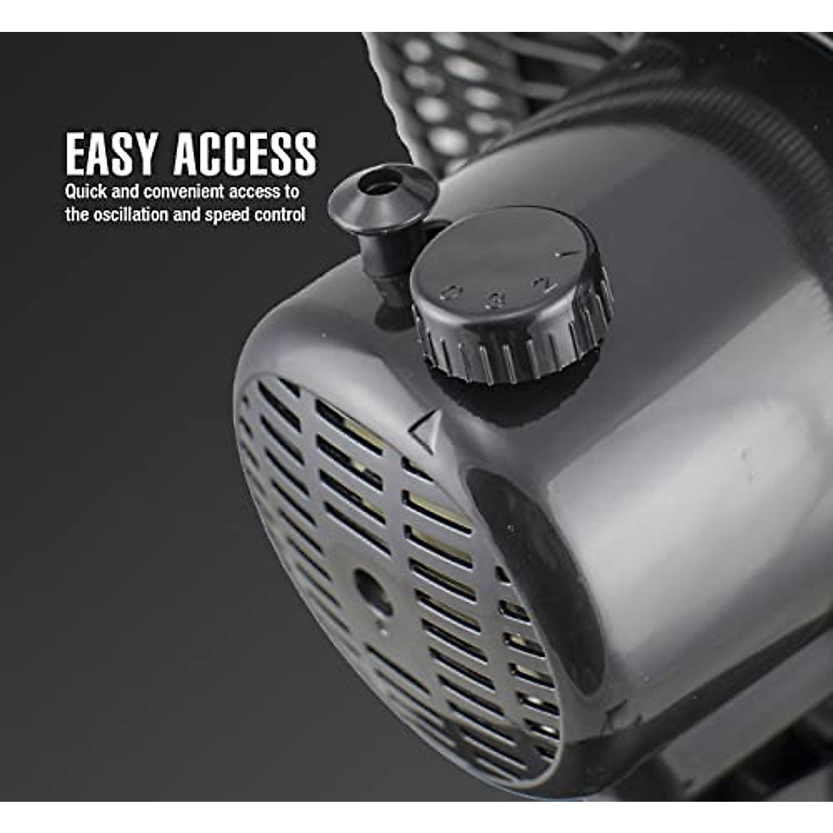 Air Monster 16" Stand Fan with Plastic Grill, Oscillating Pedestal Fan, 3 Speed, Adjustable Height and Angle, Indoor Home and Office use, Black Stand Up Fan