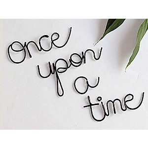 Once Upon a Time Sign Nursery Wall Decor Playroom Decor Word Art Wall Decor Kids Plaques Room Decor Reading Book Nook Childrens Quotes Wall Decor Home Decor Christmas Birthday Gift (Black)