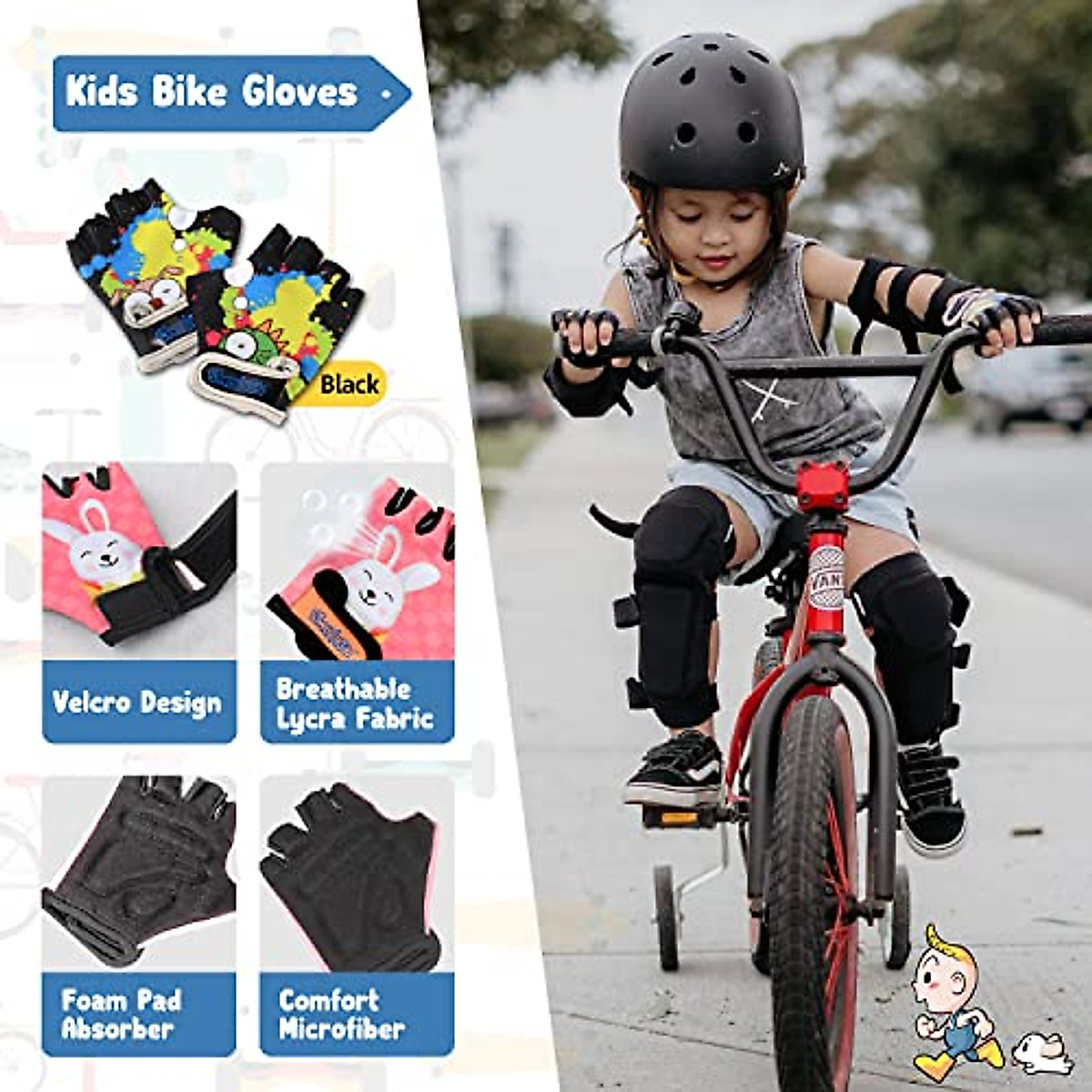 Knee Pads for Kids Knee Pads and Elbow Pads Set Toddler Knee Pads - Knee and Elbow Pads for Children Boy Girl 2-4 5-8 Age 2 3 4 5 - Kids Protective Gear Set for Roller-Skating, Scooter, Skateboard