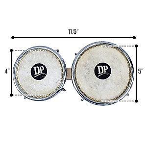 DP Music Mini Bongo Puerto Rico Flag - Percussion Instrument Tunable Drum Set DP-11145PRF 0