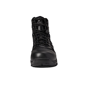 Thorogood Deuce 6” Waterproof Side-Zip Black Tactical Boots for Men and Women with Composite Safety Toe, Full-Grain Leather, and Slip-Resistant Outsole; BBP & EH Rated, Black - 12 M US
