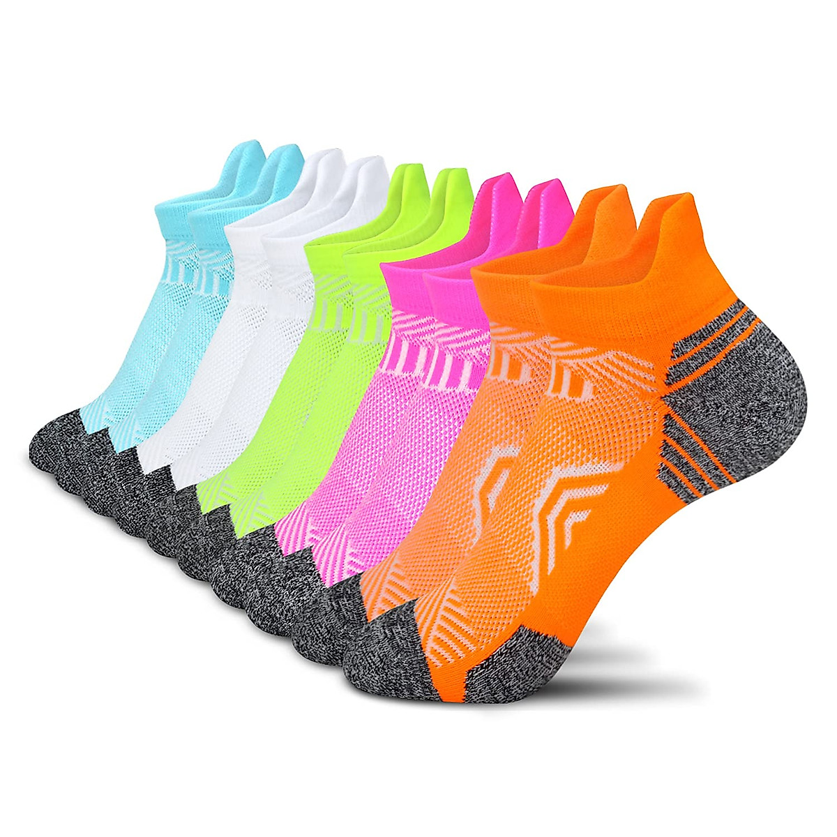 Aimerday Athletic Ankle Womens Socks Running Compression Socks for Women Cozy 5 Pack Low Cut Performance Soft Tab Socks