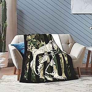 Bass Fish Flag Green Blanket Soft Lightweight Throw Blanket Comfortable Warm Bed Blanket for Bedroom Living Room Sofa Couch(50"x40")