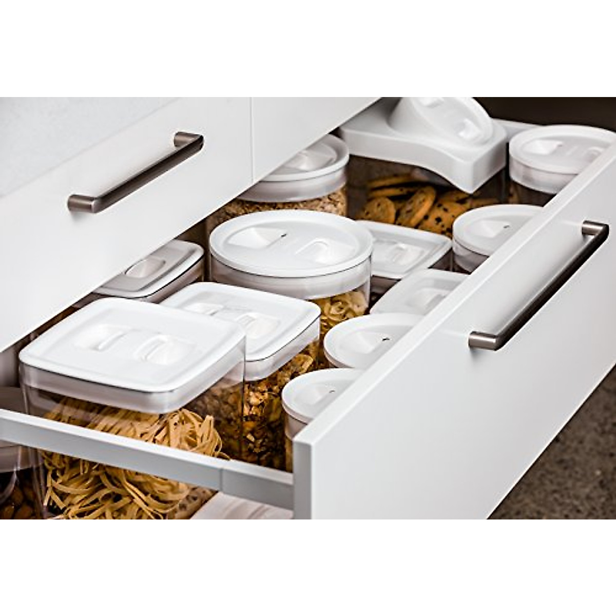 Click Clack Pantry Canister, 1.6-Quart, White Lid