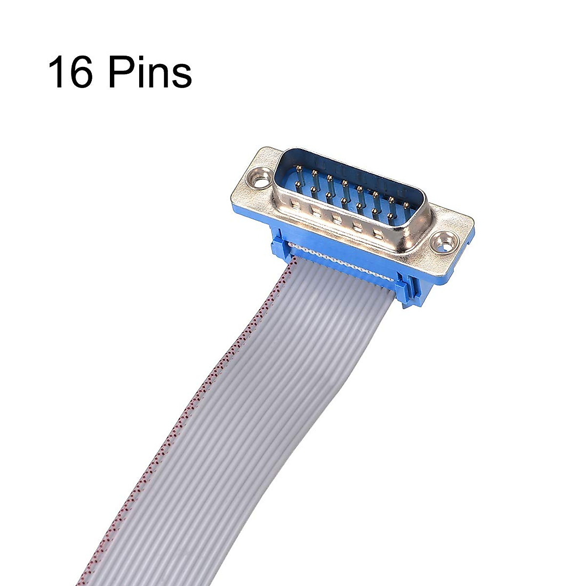 uxcell IDC Wire Flat Ribbon Cable DB15 Male to FC-16 Female Connector 2.54mm Pitch 20cm Length 2pcs