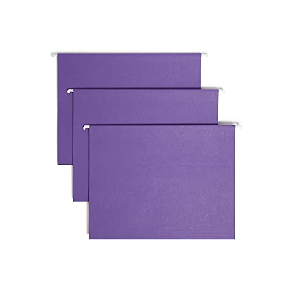Smead Colored Hanging File Folder with Tab, 1/5-Cut Adjustable Tab, Letter Size, Purple, 25 per Box (64072)