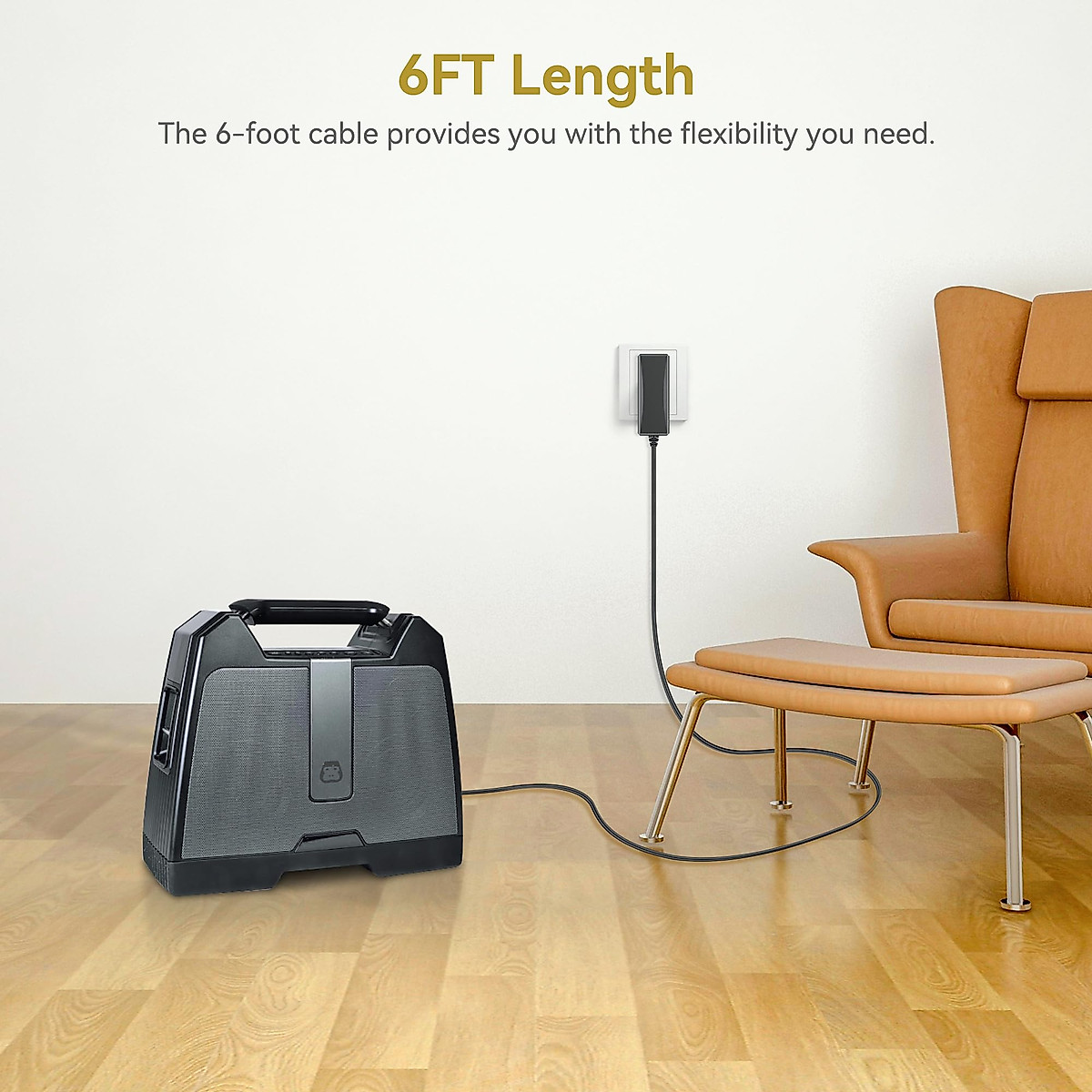 Omilik AC to DC Adapter Charger Fits for G-Project G-Boom G-650 G650 Wireless Bluetooth Boombox Speaker Power Supply Cord (6 Feet Long Cable)