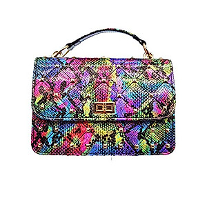 N++A Small Crossbody Bag Snake Print Purse with Chain Strap for Women, Fashion Circle Snakeskin Cellphone Round Purse (C Snake Print)