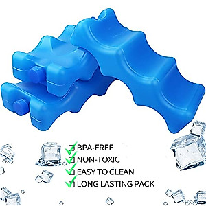ISUSSER Pack of 3 Reusable Ice Packs for Breastmilk Storage, Bottle Ice Packs for Breastfeeding Mom, Blue