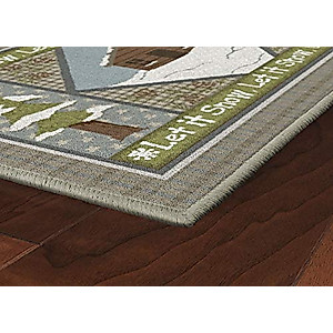 Brumlow MILLS Snow Cabin Washable Let It Snow Print Indoor or Outdoor Holiday Rug for Living or Dining Room Mat, Bedroom Carpet and Kitchen Runner Rug, 30" x 46", Neutral