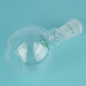 FunChem Single Neck 1 Neck Glass Lab Flat Bottom Boiling Flask FBF, 24/40 Standard Taper Outer Joint Glass Boiling Flask